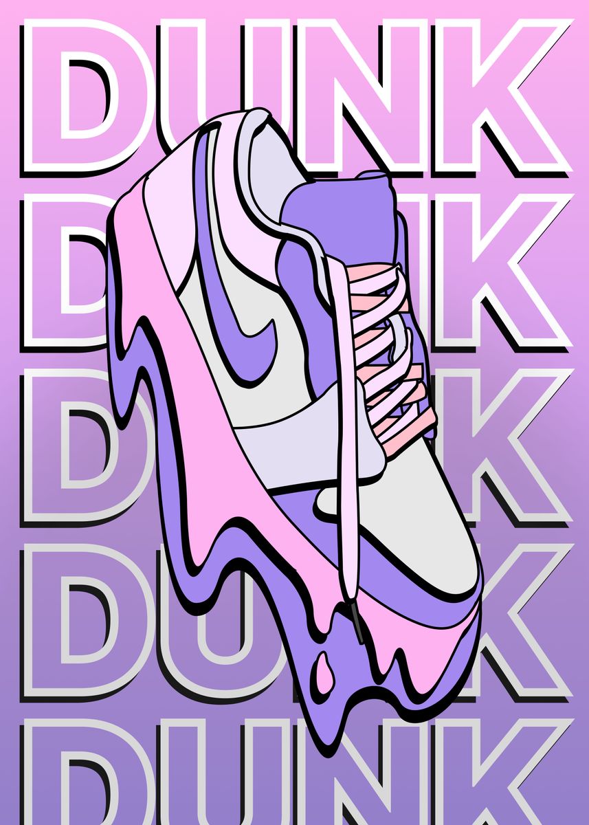 'Drippy Purple Shoe' Poster, picture, metal print, paint by Route ...