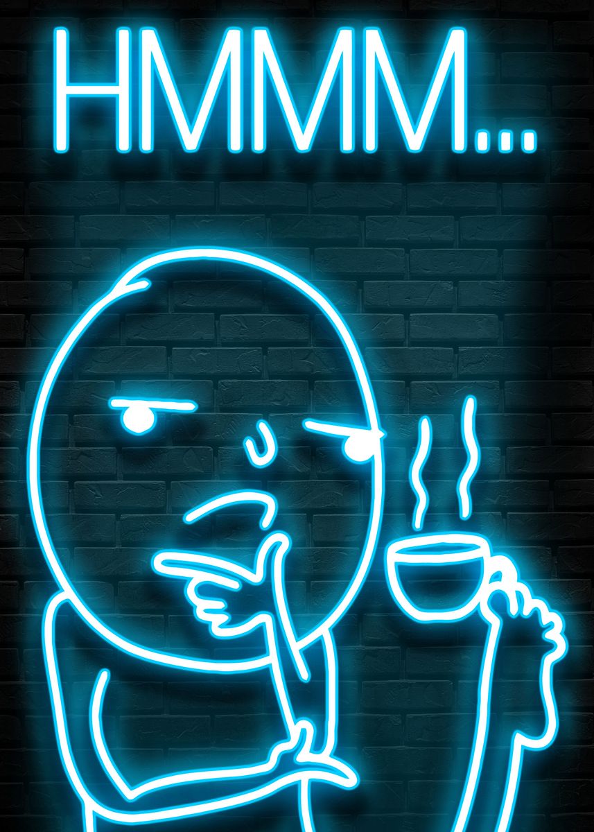 'Meme Neon Funny Gift' Poster, picture, metal print, paint by Neon ...