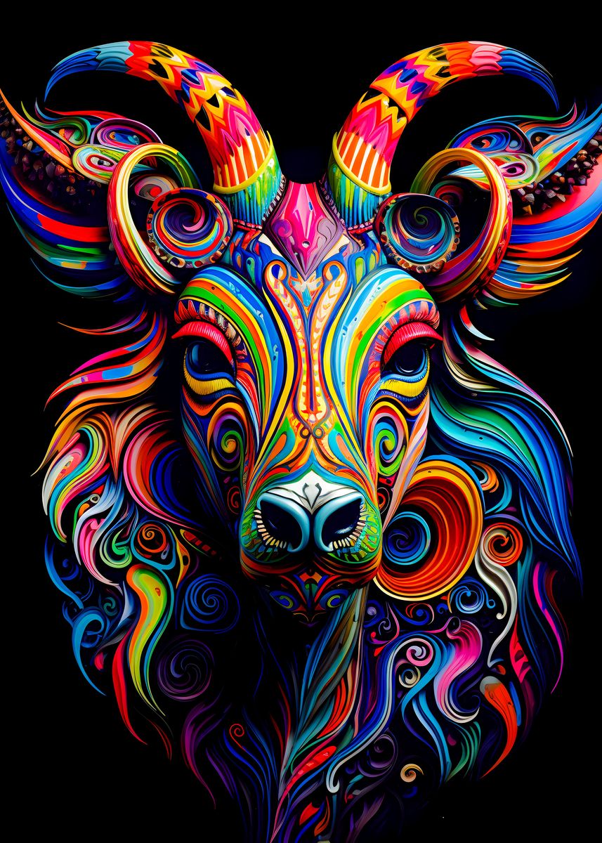 'Psychedelic Animal' Poster, picture, metal print, paint by Eric ...