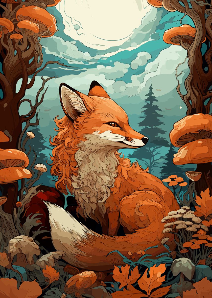 'Autumn Whispers' Poster, picture, metal print, paint by Mandra | Displate