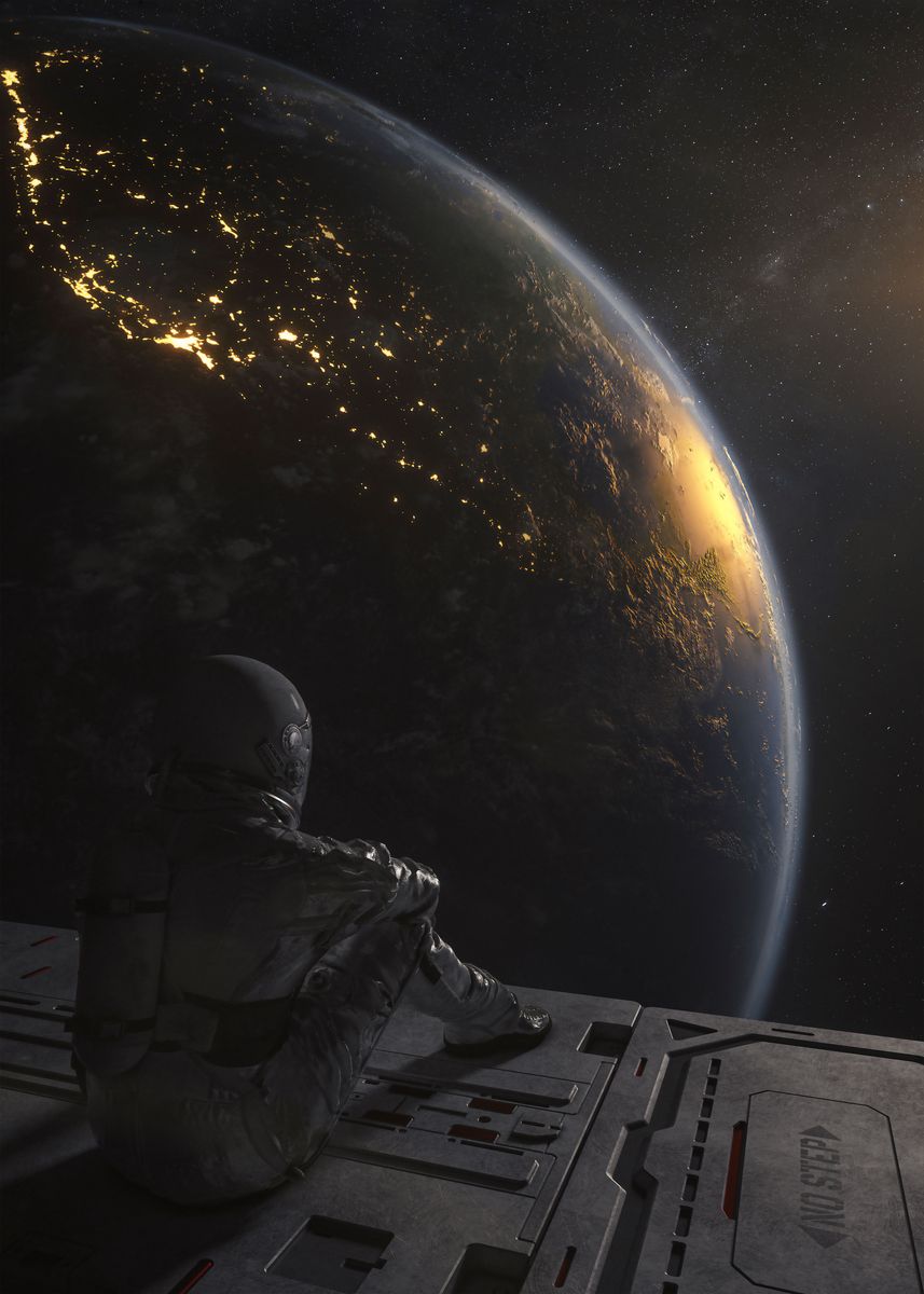 'I see no God up here' Poster, picture, metal print, paint by Void ...