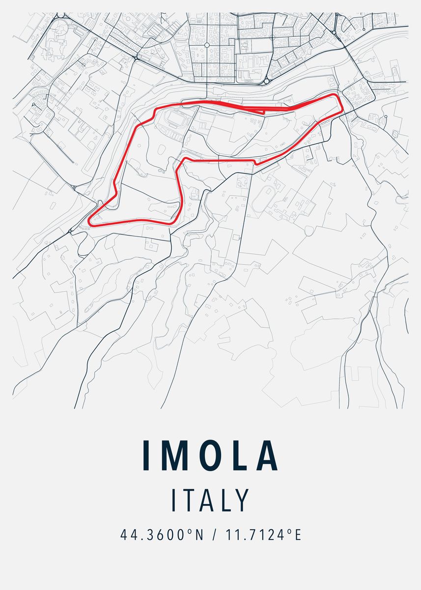 'imola simple track' Poster, picture, metal print, paint by Denise ...