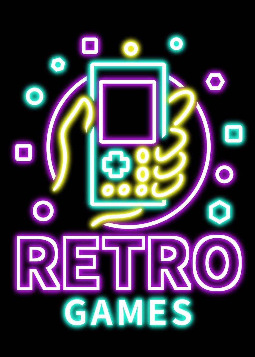 'gaming retro neon' Poster, picture, metal print, paint by Arfan Artd ...