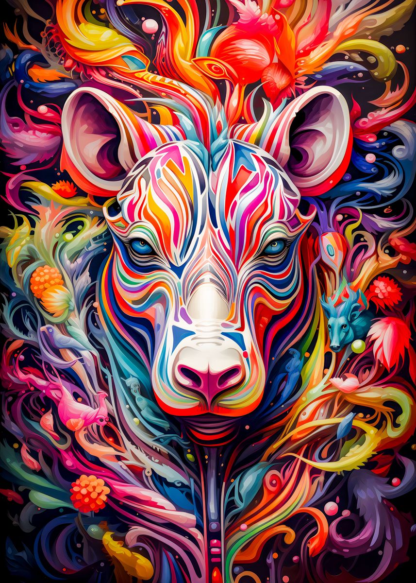 'Psychedelic Animal' Poster, picture, metal print, paint by Eric ...