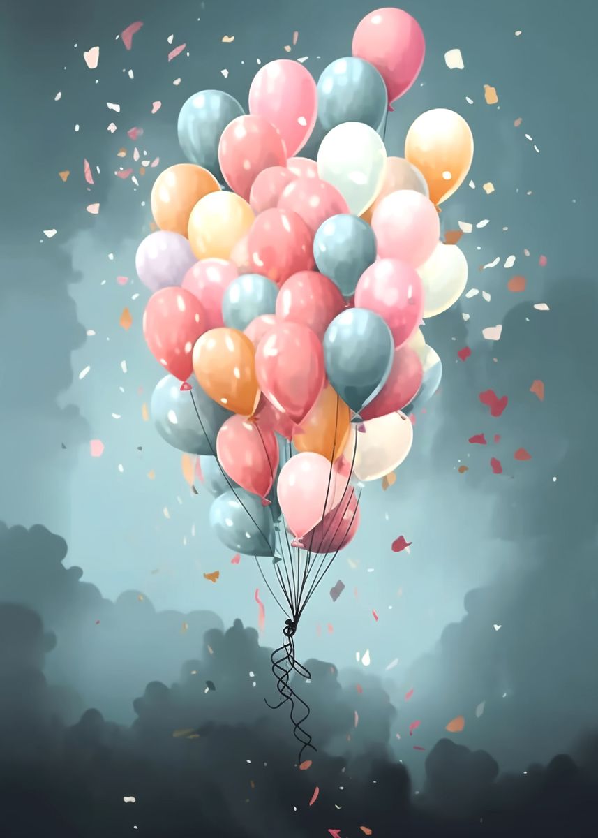 'balloon' Poster, picture, metal print, paint by jantikusuma wardani ...