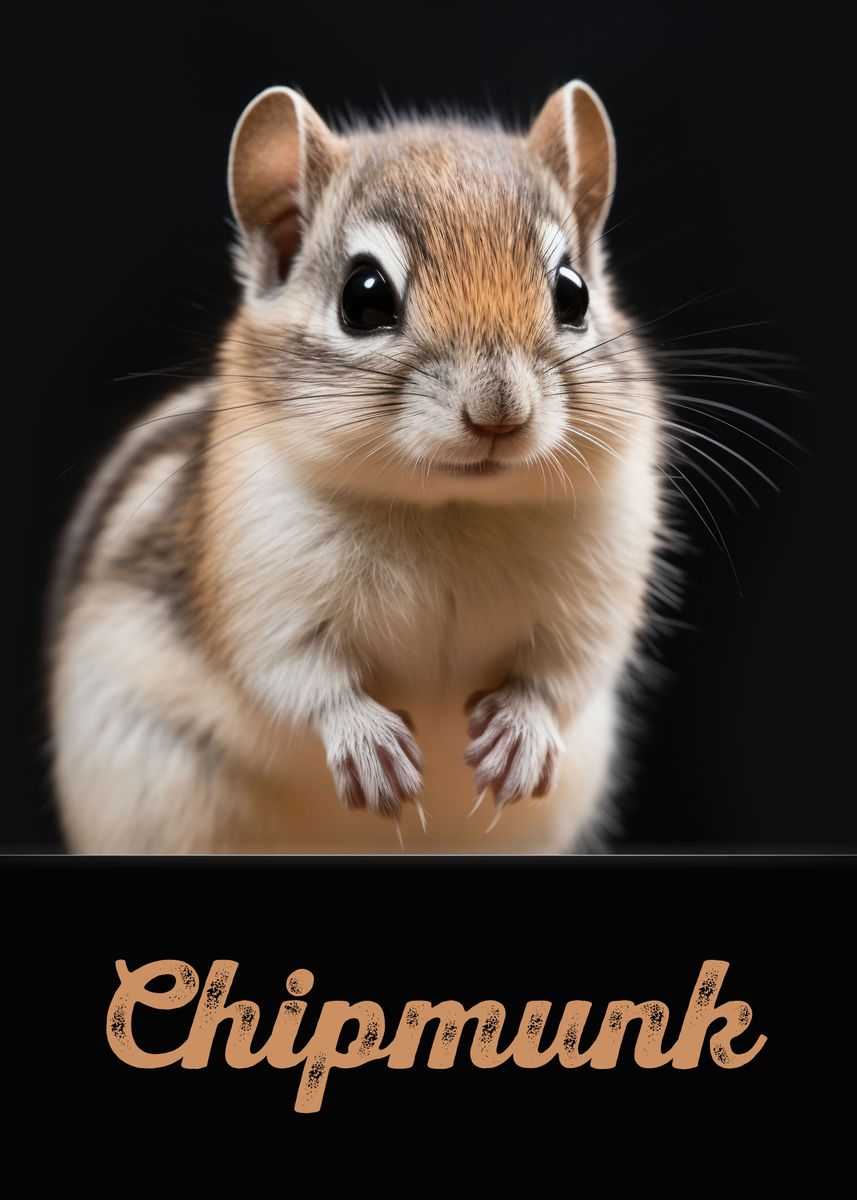 'Chipmunk' Poster, picture, metal print, paint by Van Zelman | Displate