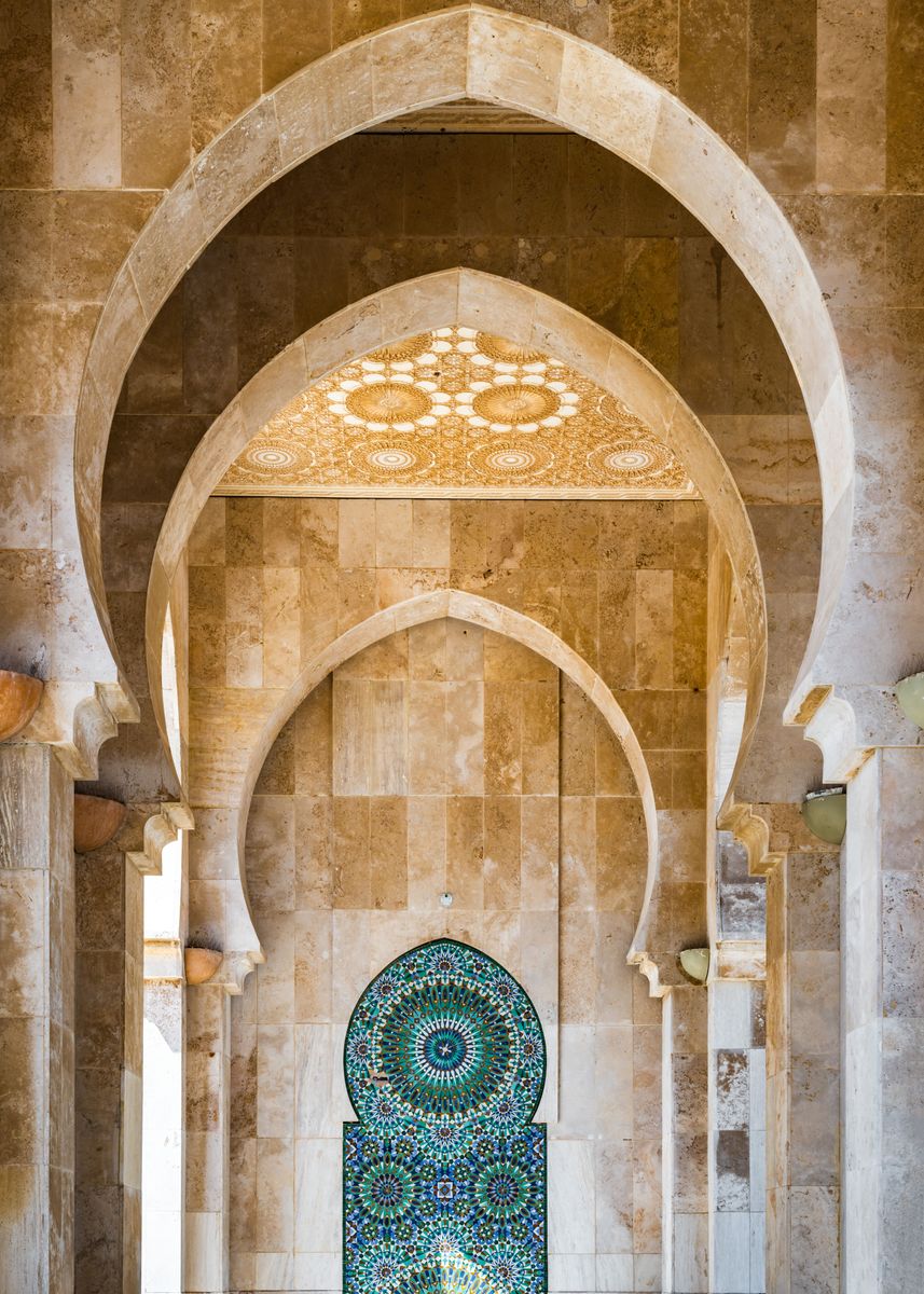 'Archway Hassan II mosque' Poster by Matteo Colombo | Displate