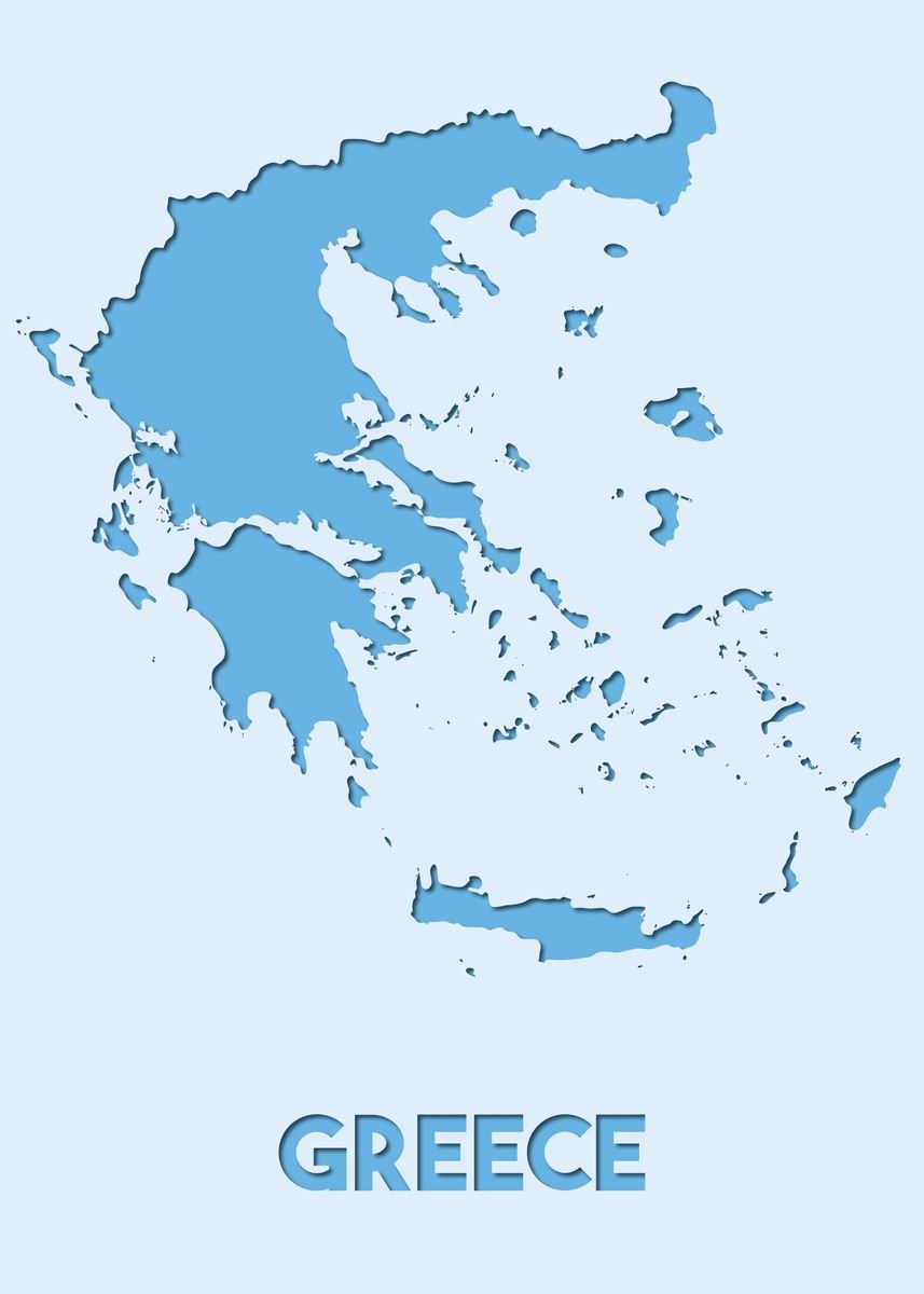'Map of Greece' Poster, picture, metal print, paint by Portokalis ...