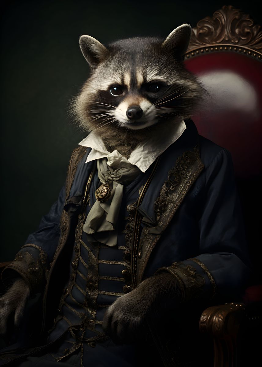 'Aristocrat Raccoon' Poster by Makadur | Displate