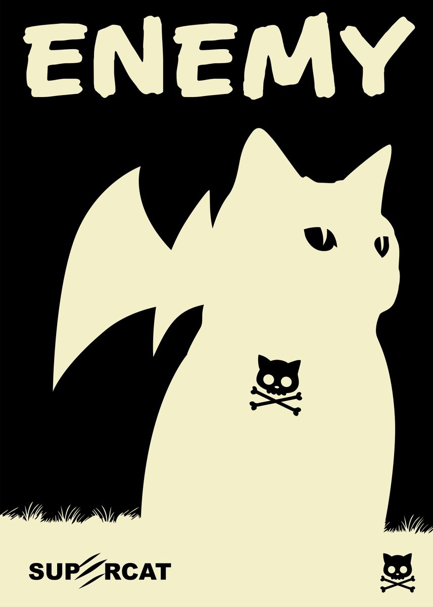 'Supercat Enemy' Poster by Muezzahero | Displate