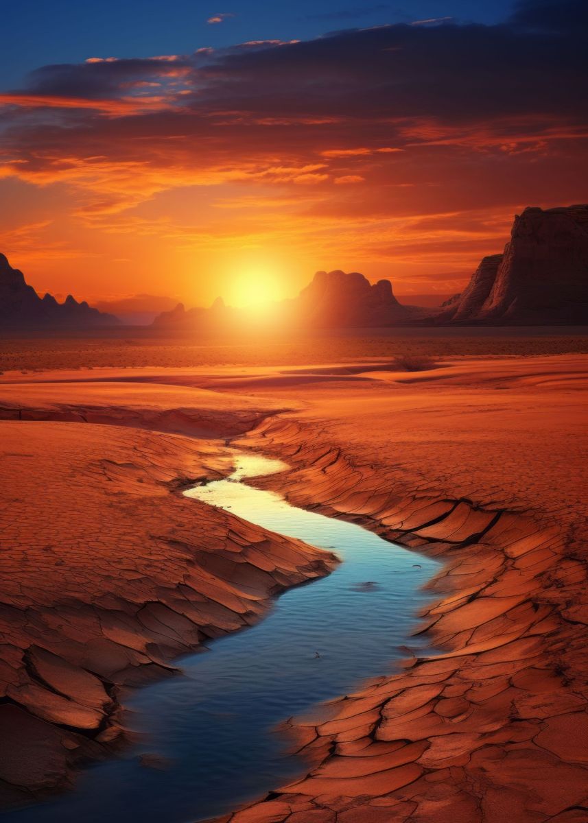 'Red Desert' Poster, picture, metal print, paint by Dario Berardi ...