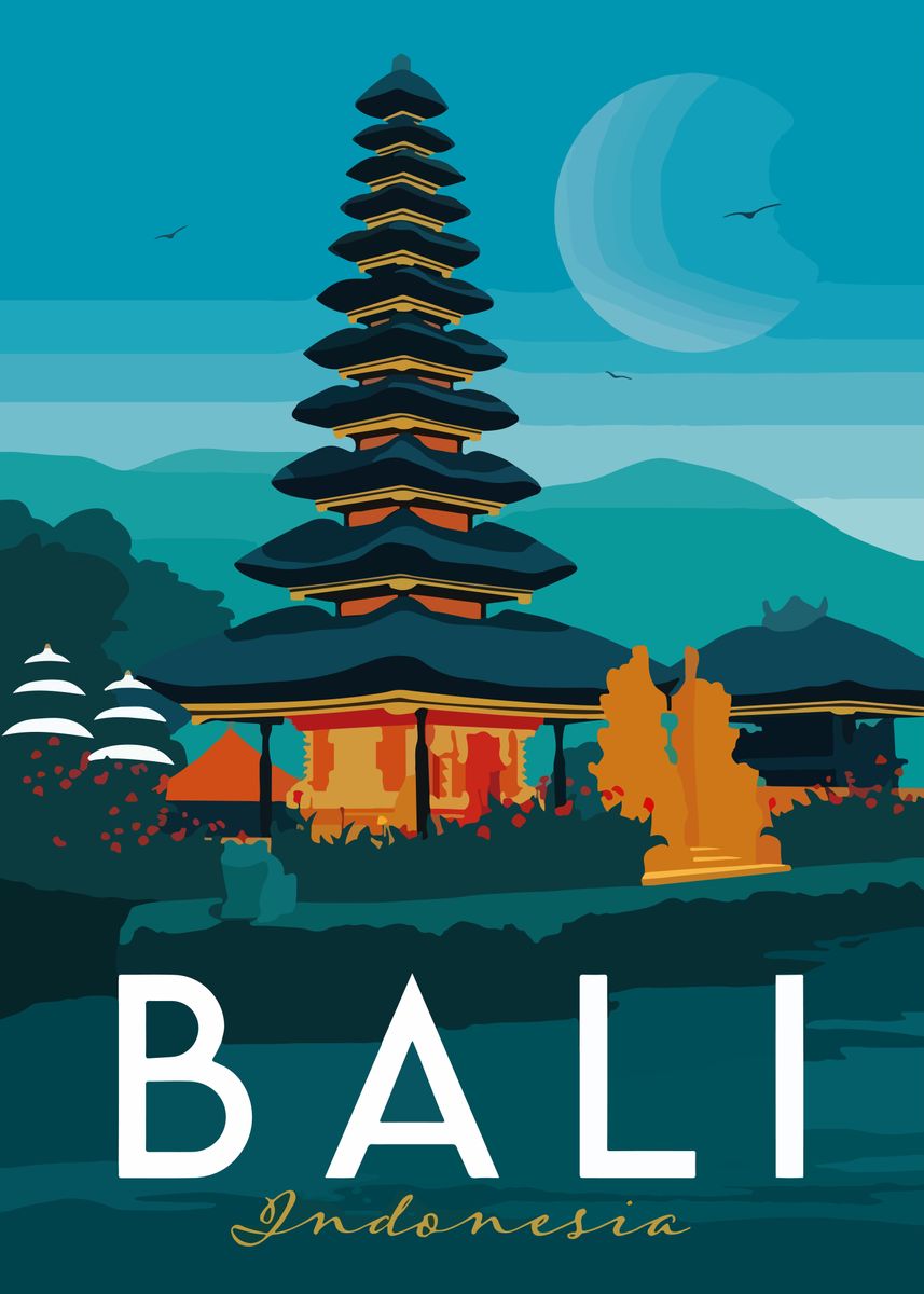 'Bali' Poster, picture, metal print, paint by Ray Aruna | Displate
