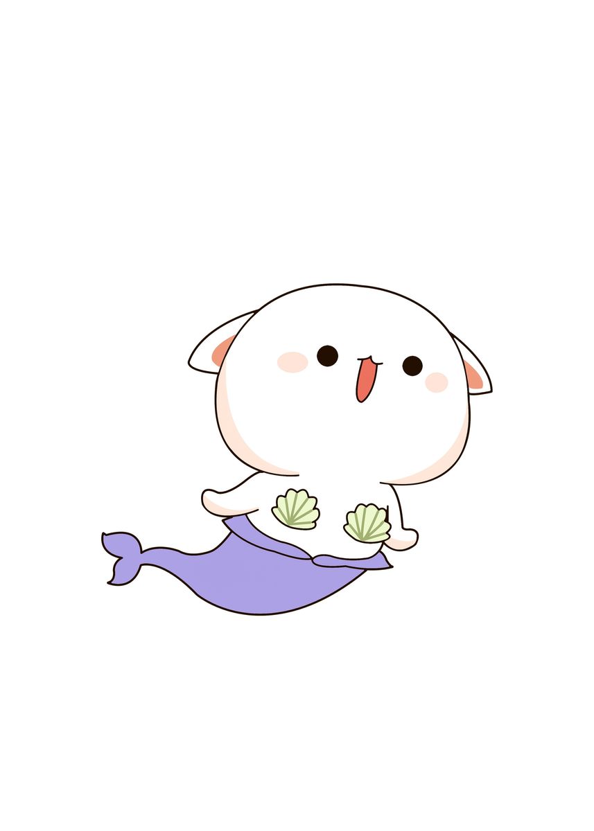 'fishtail bear cute animal' Poster, picture, metal print, paint by ...