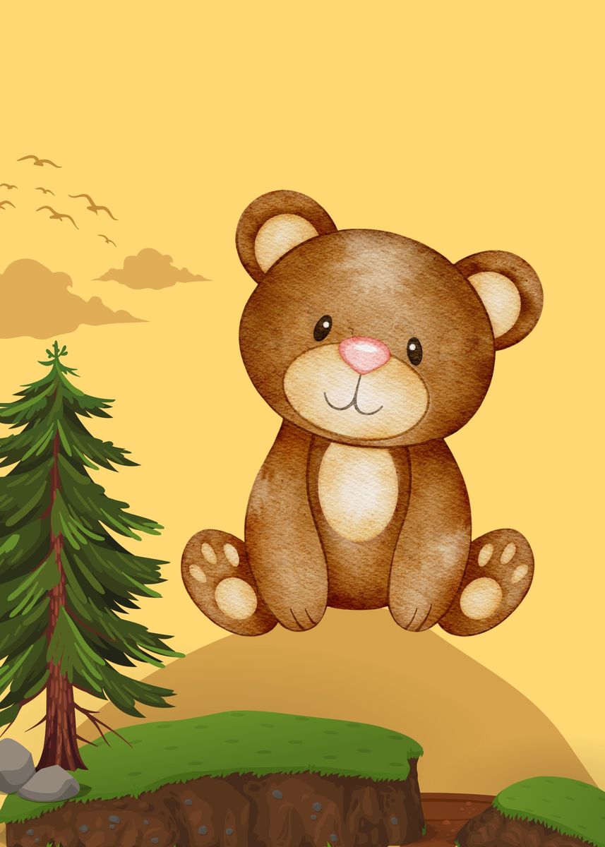 'Little Bear' Poster, picture, metal print, paint by Daniela Danielyan ...