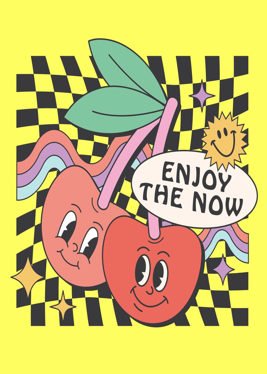 'Enjoy the now' Poster, picture, metal print, paint by arkitekta | Displate