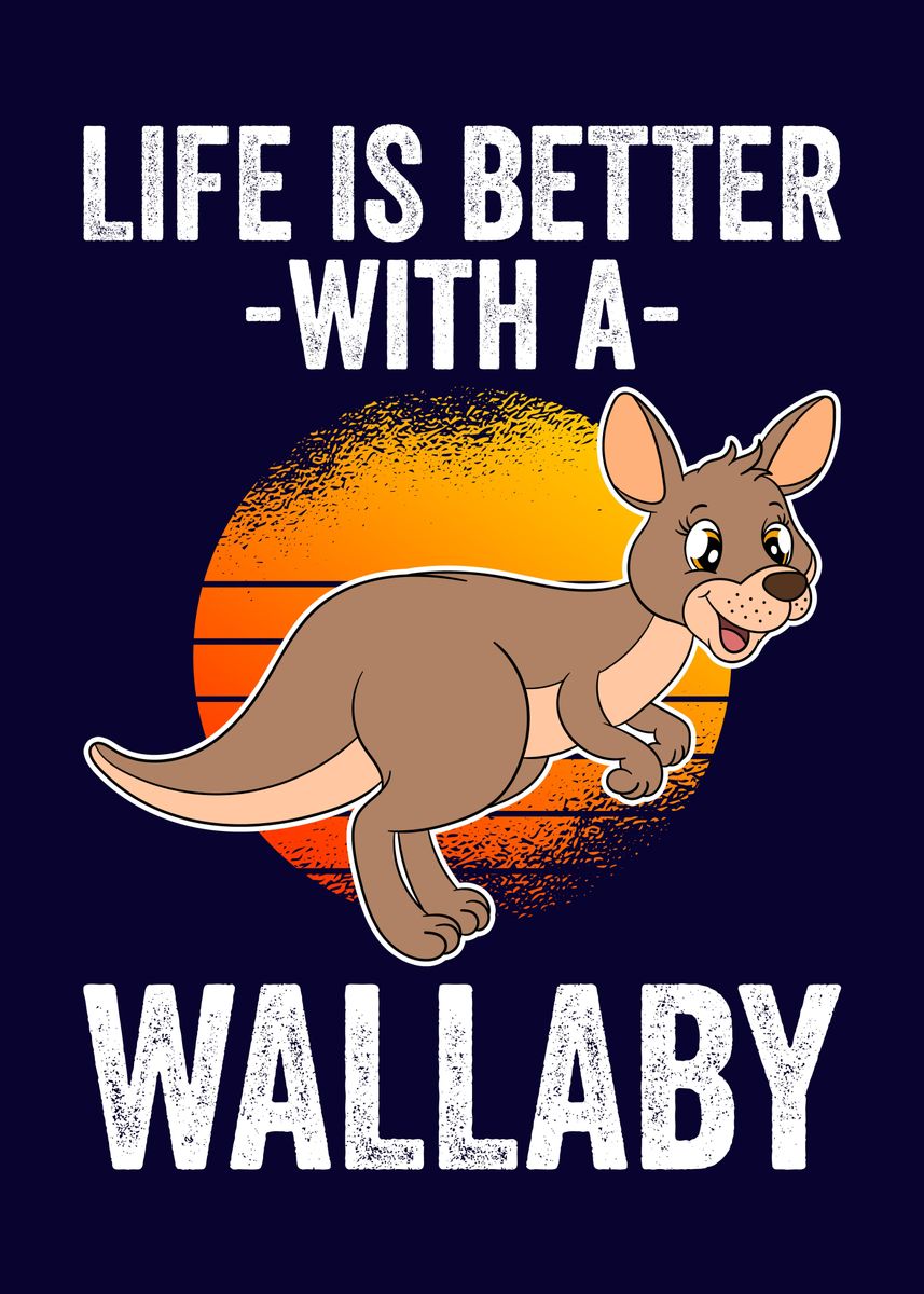 'Funny Wallaby' Poster, picture, metal print, paint by MzumO | Displate