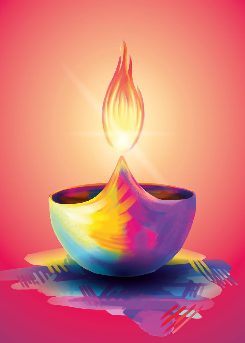 'HAPPY DIWALI' Poster, picture, metal print, paint by VIVEK KANSARA ...