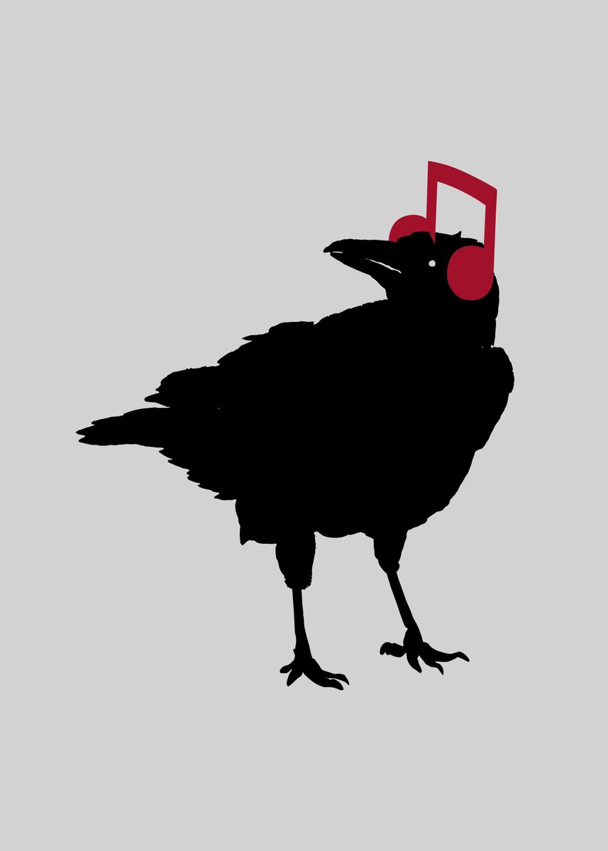 'Music Bird Crow Musical' Poster, picture, metal print, paint by Tobias ...