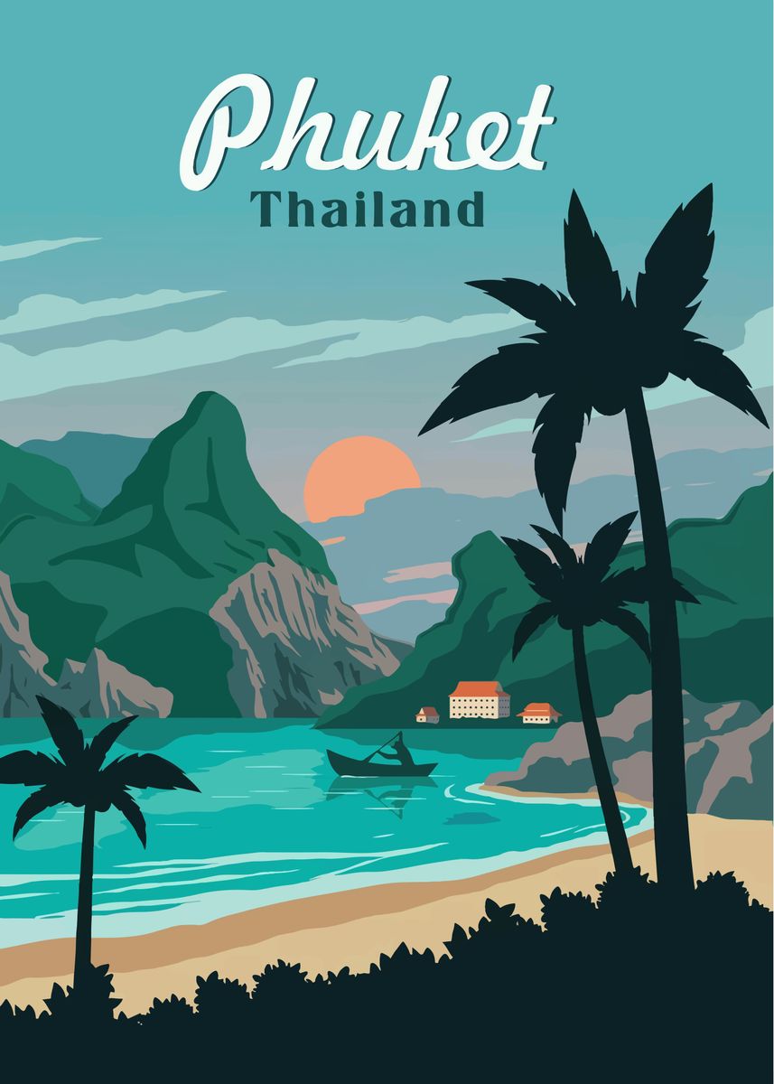 'Phuket' Poster, picture, metal print, paint by Ray Aruna | Displate
