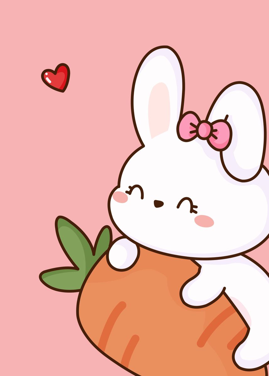 'rabbit cute animal' Poster, picture, metal print, paint by Chester ...