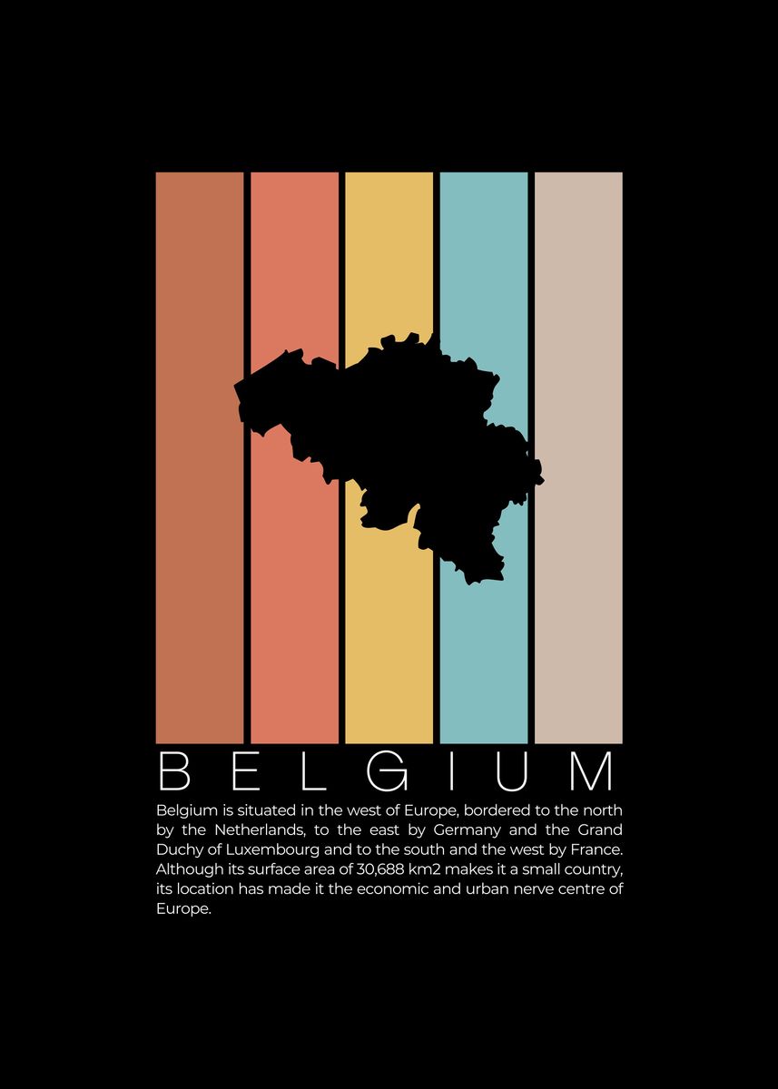 'Belgium Map' Poster, picture, metal print, paint by Sabiqul Fahmi ...