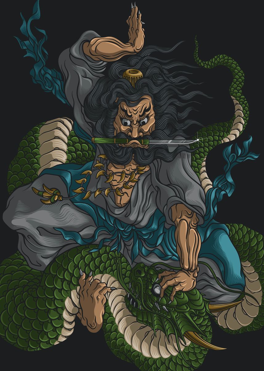 'Susanoo' Poster, picture, metal print, paint by pxlsm studio | Displate