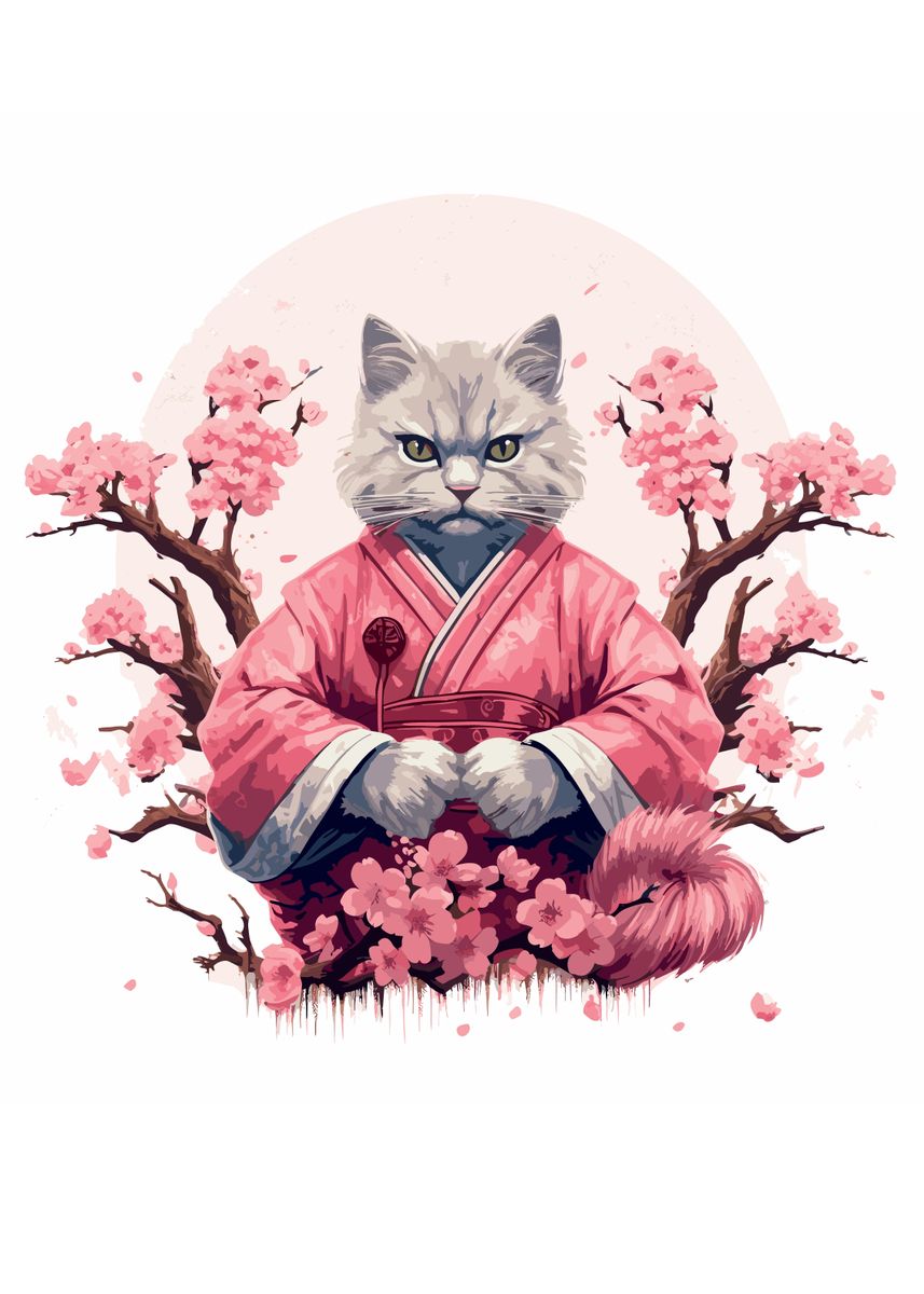 'Japanese Cat ' Poster, picture, metal print, paint by Neo Design ...