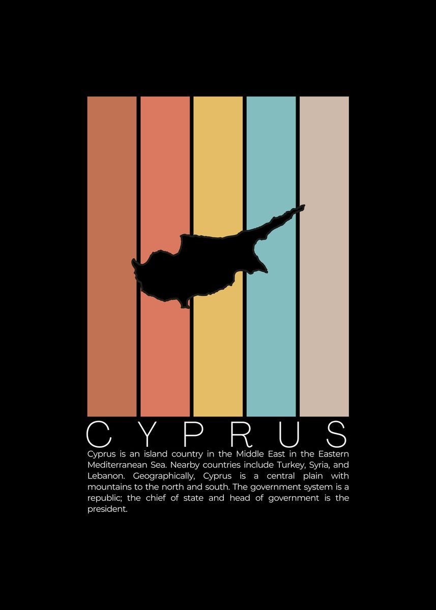 'Cyprus Map' Poster, picture, metal print, paint by Sabiqul Fahmi ...