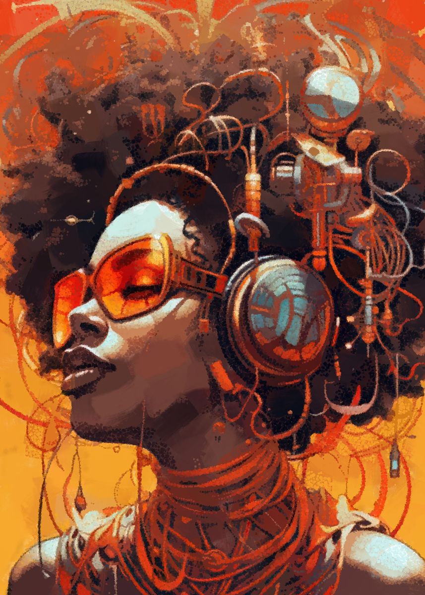 'Afro futurism art woman' Poster, picture, metal print, paint by Dark ...