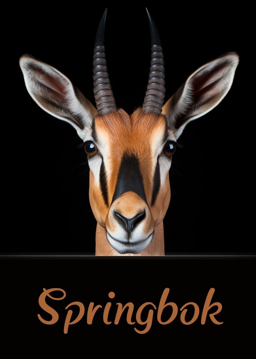 'Springbok' Poster, picture, metal print, paint by Van Zelman | Displate