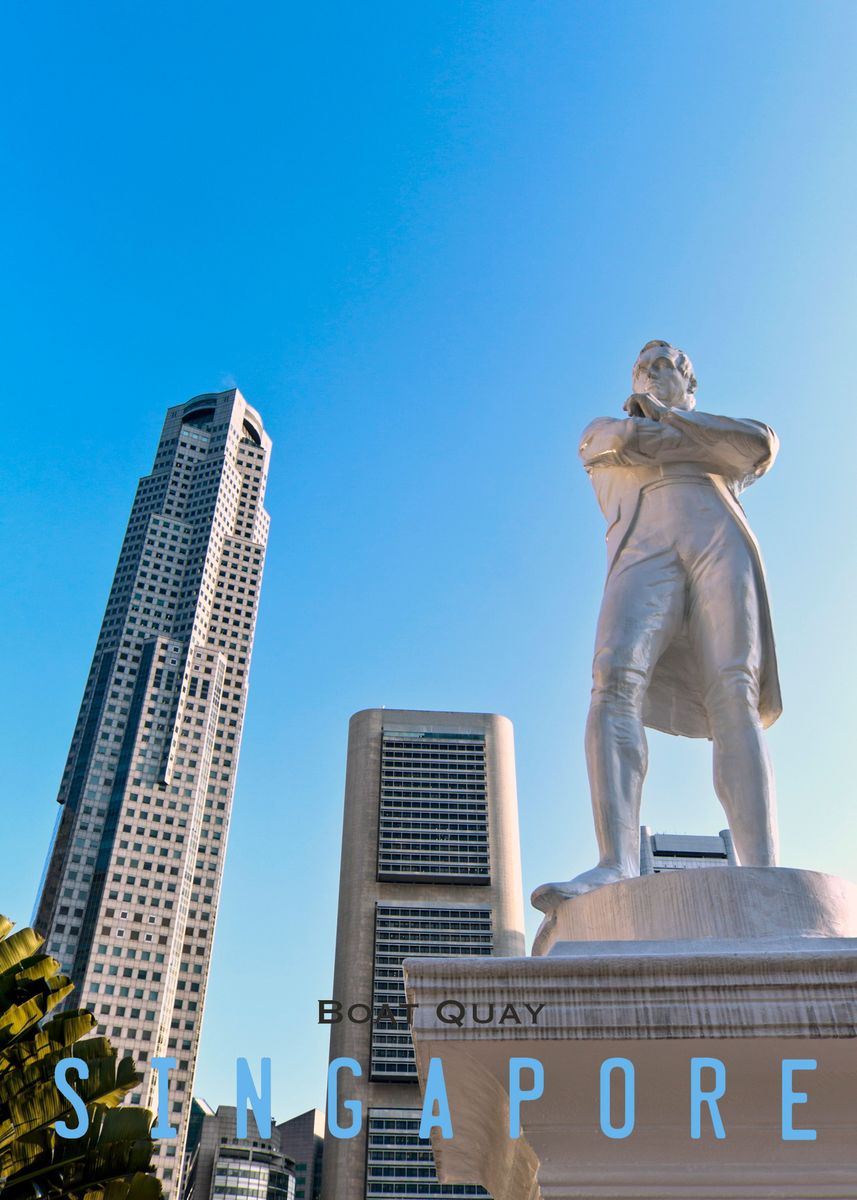 'Singapore Boat Quay' Poster, picture, metal print, paint by John ...