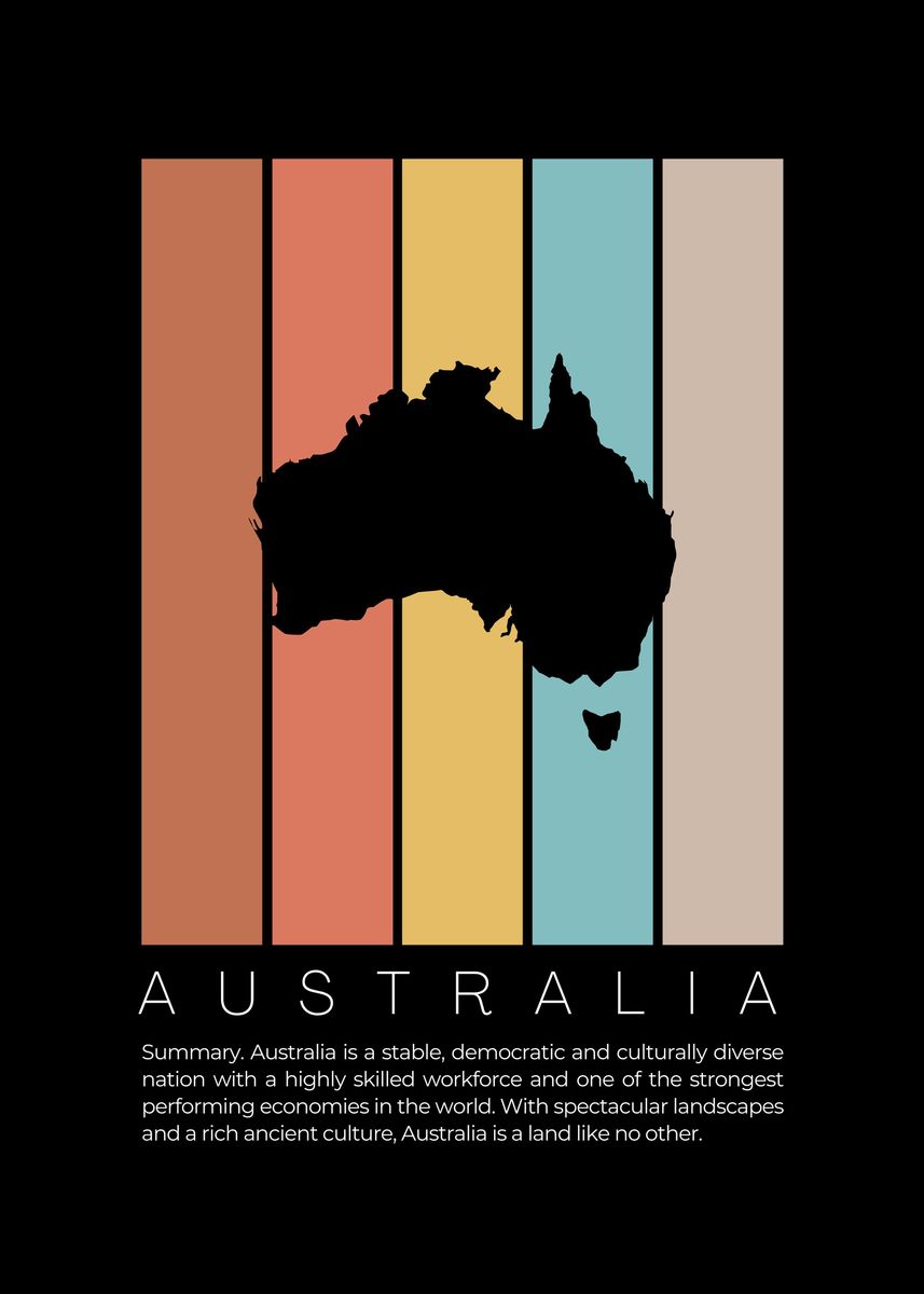 'Australia Map' Poster, picture, metal print, paint by Sabiqul Fahmi ...