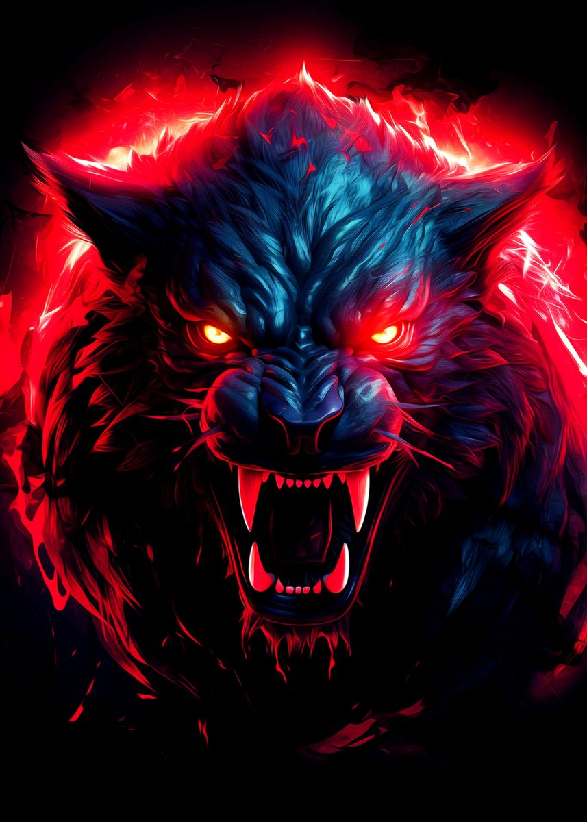'Fantasy Wolf' Poster, picture, metal print, paint by javis lee | Displate