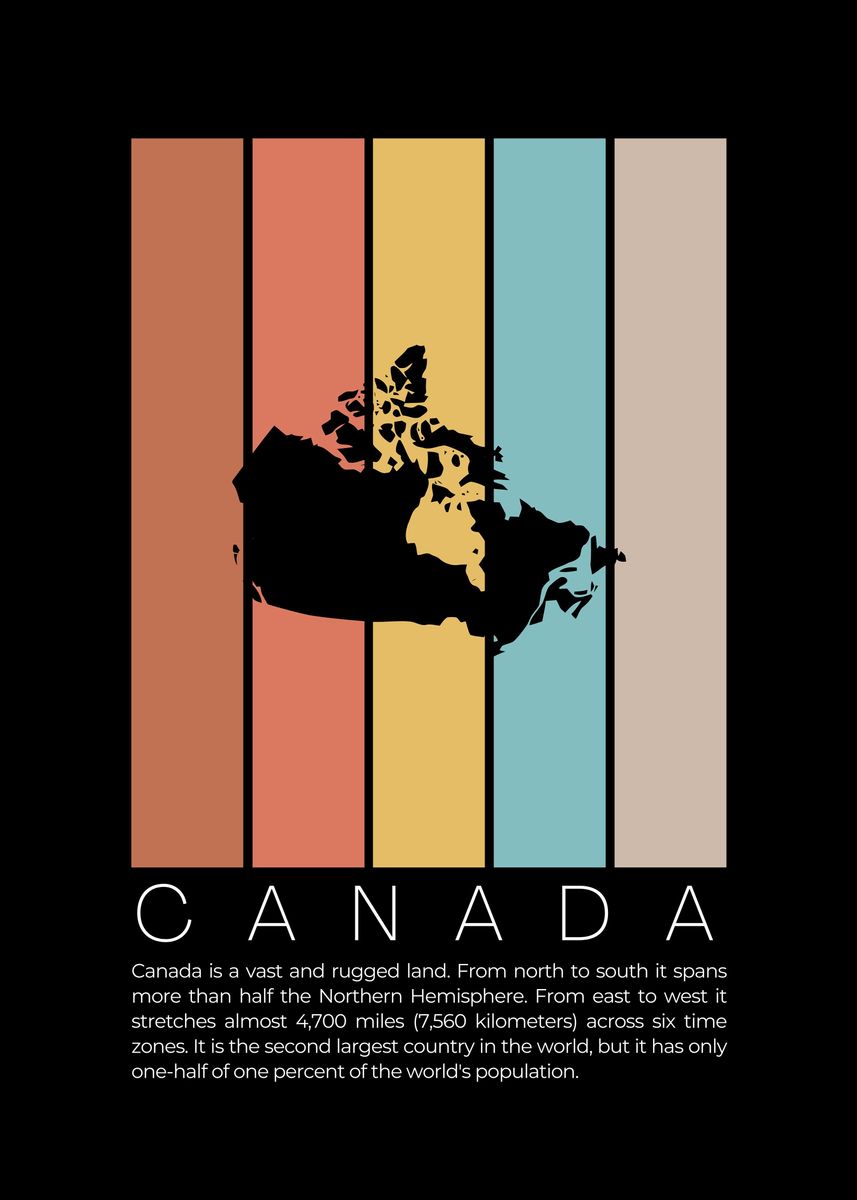 'Canada Map' Poster, picture, metal print, paint by Sabiqul Fahmi ...