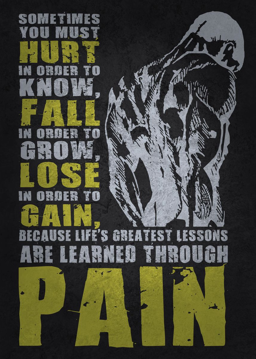 'Pain and Greatest Lessons' Poster, picture, metal print, paint by CHAN ...