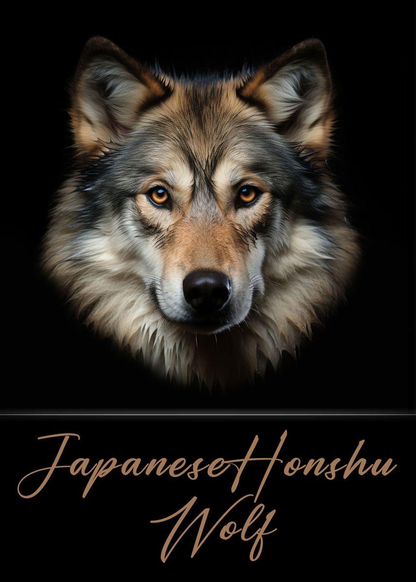 'Japanese Honshu Wolf' Poster, picture, metal print, paint by Van ...