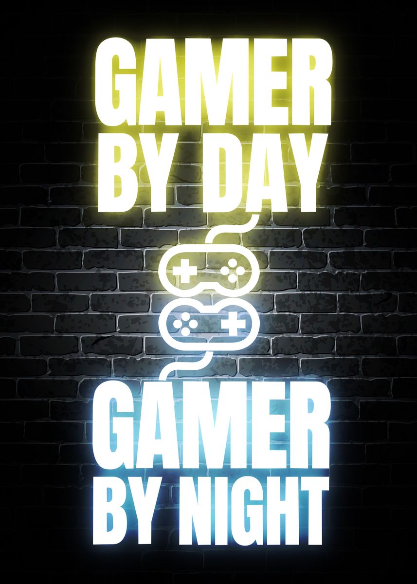 'game by day game by night ' Poster, picture, metal print, paint by ...