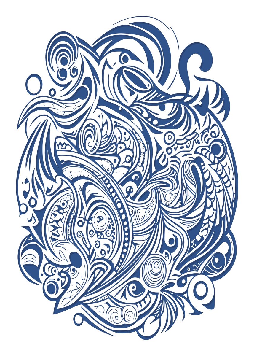 'Modern Tribal Nature' Poster, picture, metal print, paint by Ilya ...
