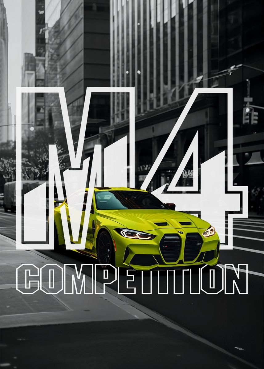 'BMW M4 Competition' Poster, picture, metal print, paint by MaluBobo ...