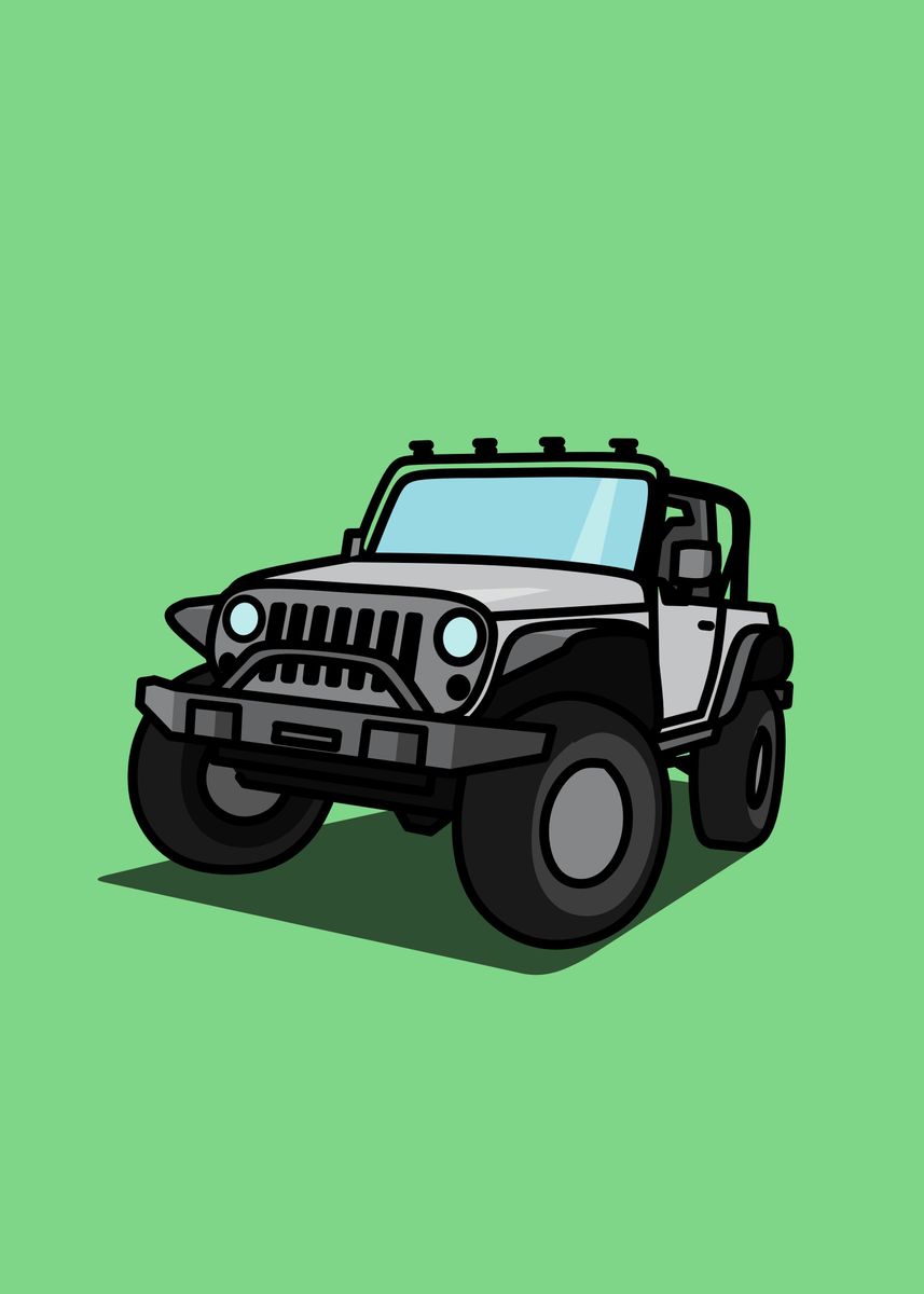 'Jeep minimalist art' Poster, picture, metal print, paint by Deeo ...
