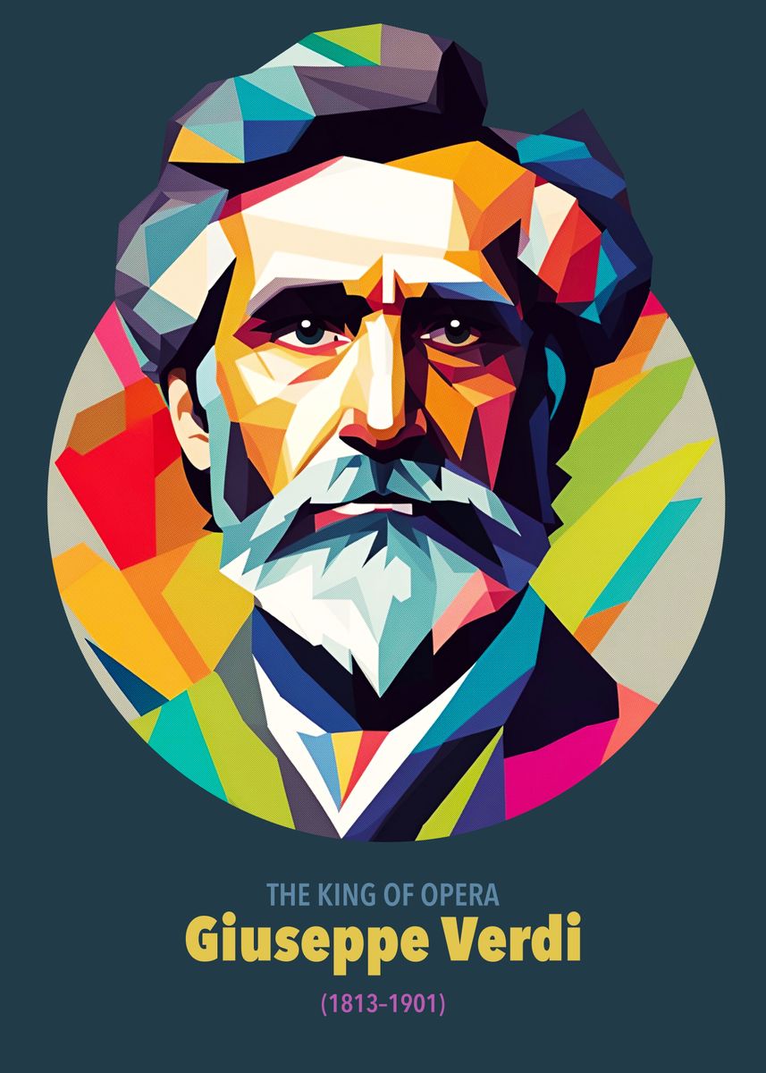 'Giuseppe Verdi in WPAP ' Poster by Alternative Poster | Displate