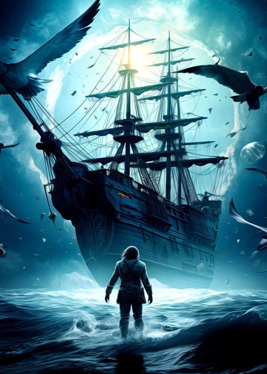 'Fantasy Ship' Poster, picture, metal print, paint by Gokis Hanma ...