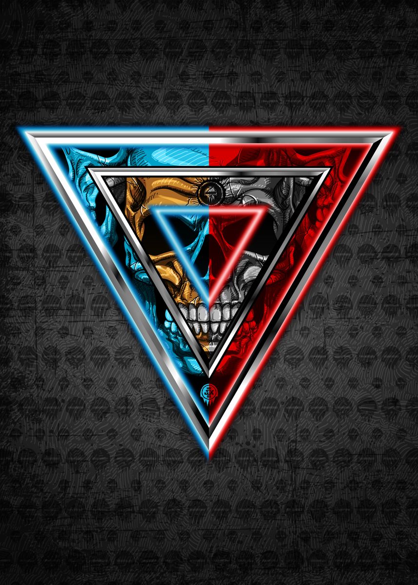 'Skull synth' Poster, picture, metal print, paint by HEJK81 | Displate