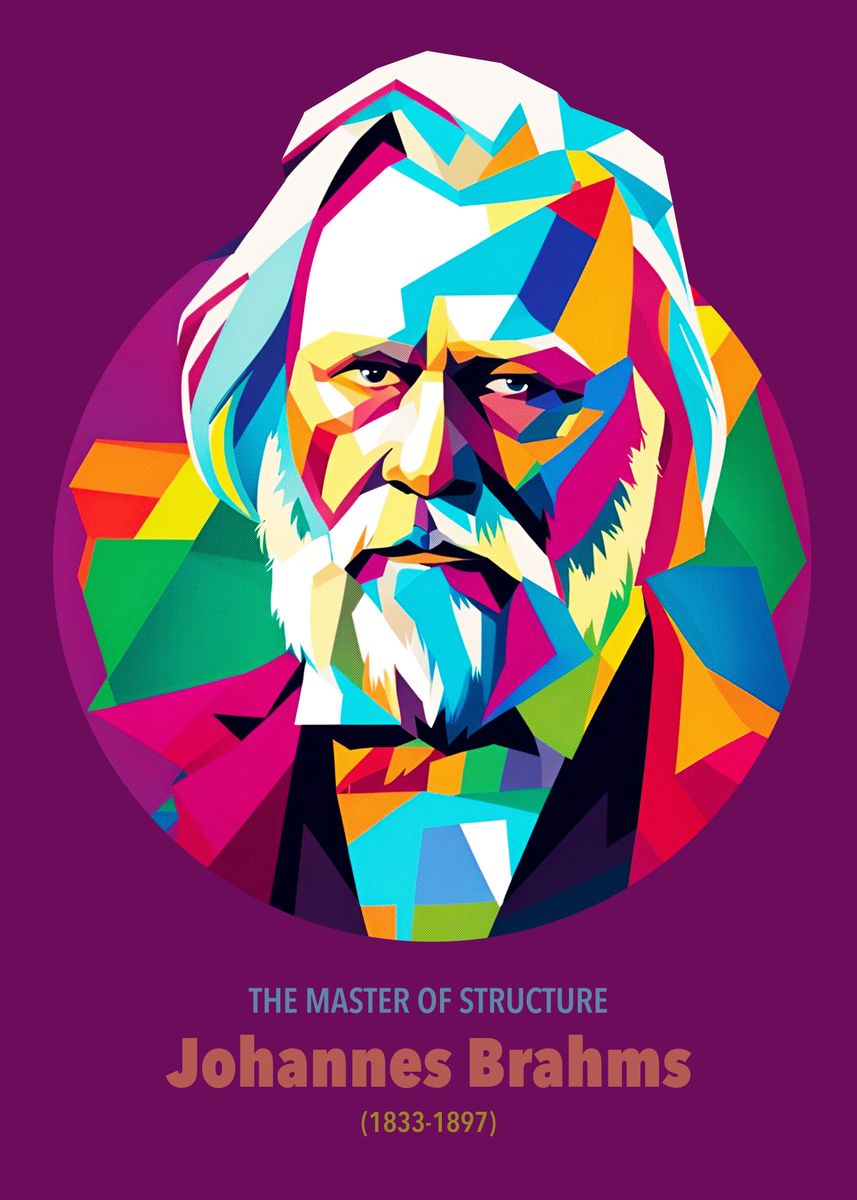 'Johannes Brahms in WPAP ' Poster, picture, metal print, paint by ...