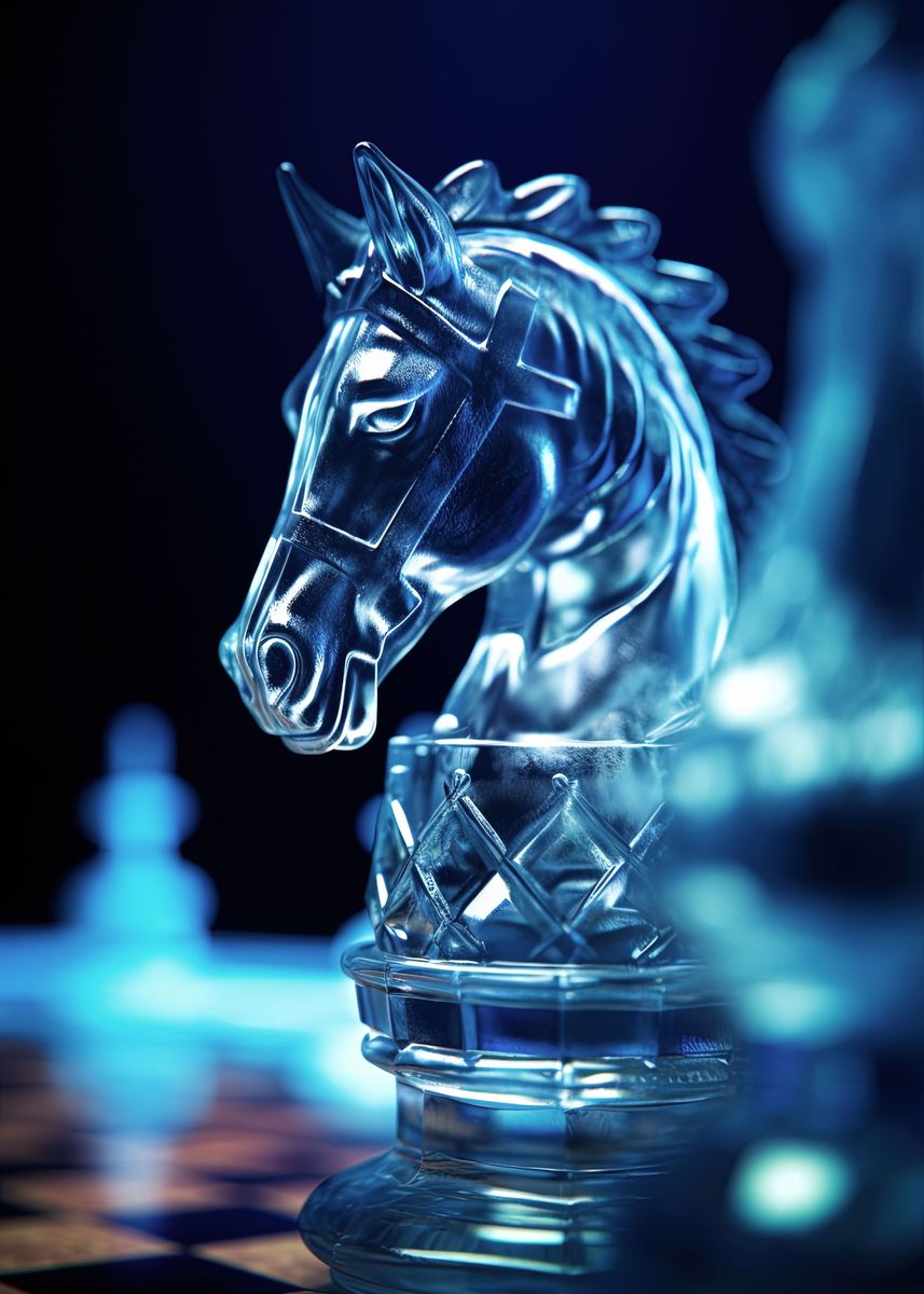 'Crystal Chess Knight' Poster, picture, metal print, paint by Youwantit ...