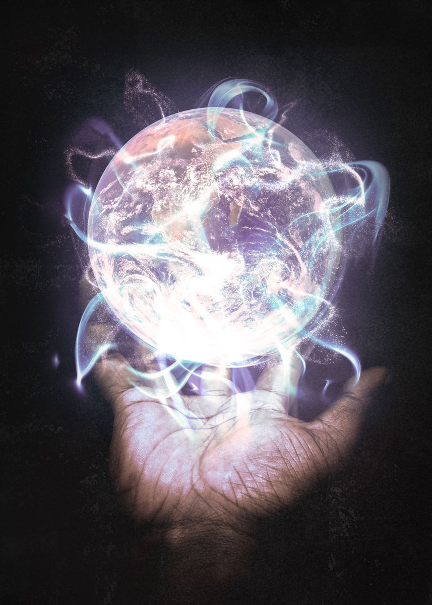 'world in hand' Poster, picture, metal print, paint by Felix Görtz ...