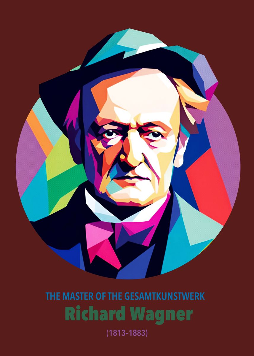 'Richard Wagner in WPAP ' Poster, picture, metal print, paint by ...