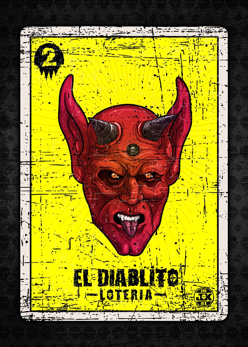'El Diablito Loteria' Poster, picture, metal print, paint by HEJK81 ...