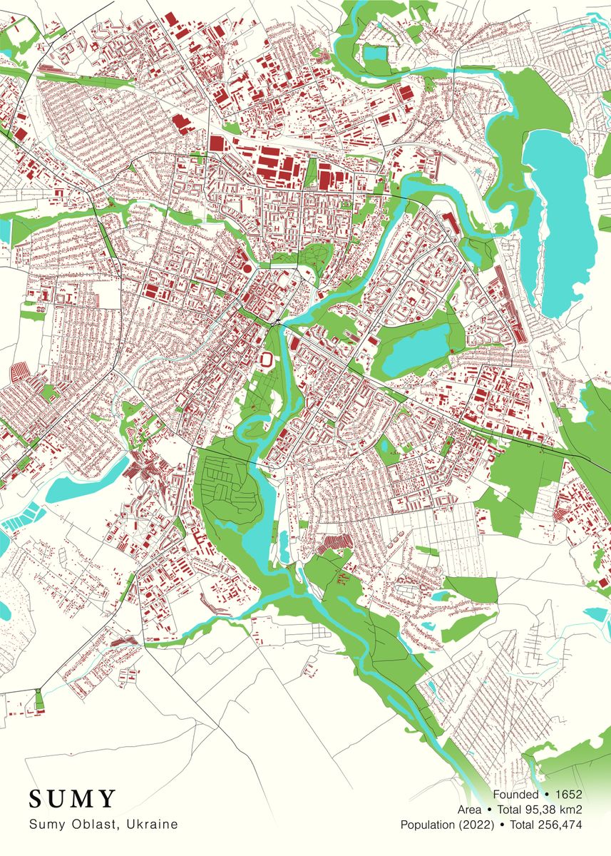 'Sumy Sumy Oblast Ukraine' Poster, picture, metal print, paint by ...