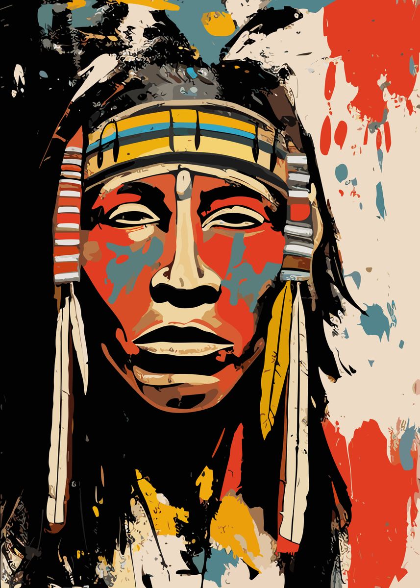 'Native American Modern Art' Poster, picture, metal print, paint by ...